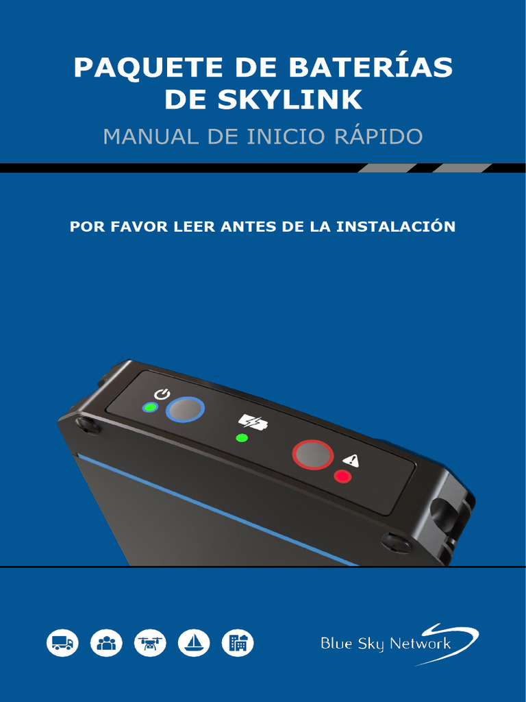 SkyLink Battery Pack Quick Start Guide Spanish | PDF | Conector ...
