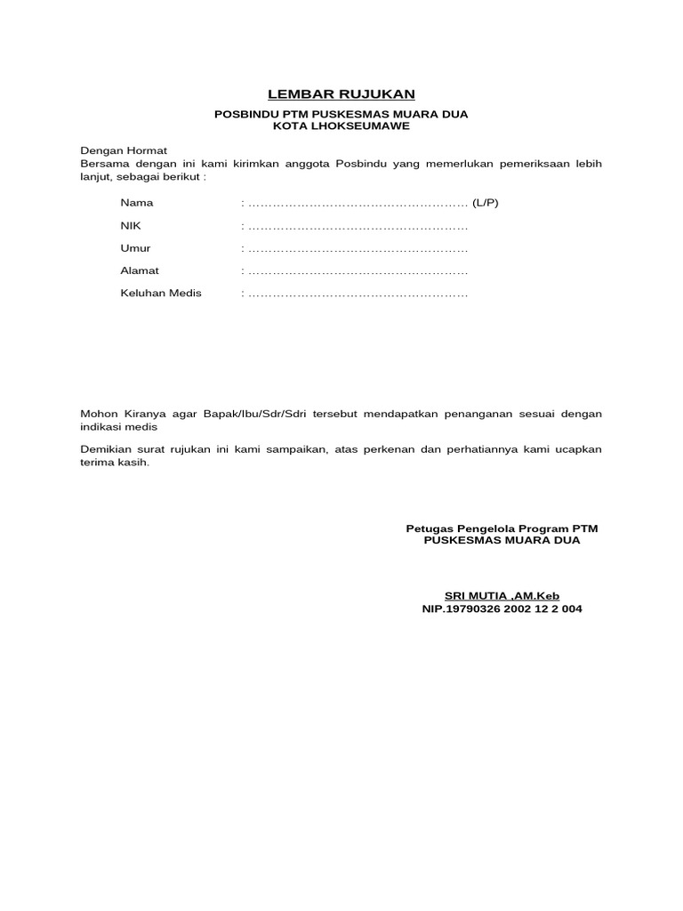 LEMBAR RUJUKAN edit 2 | PDF