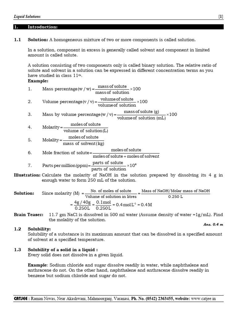 Solution [ Booklet ]-2 | PDF | Solubility | Vapor