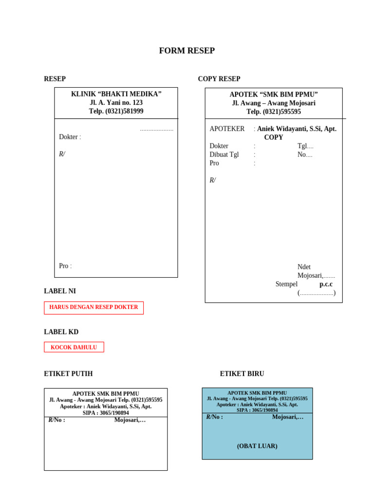 Form Resep | PDF