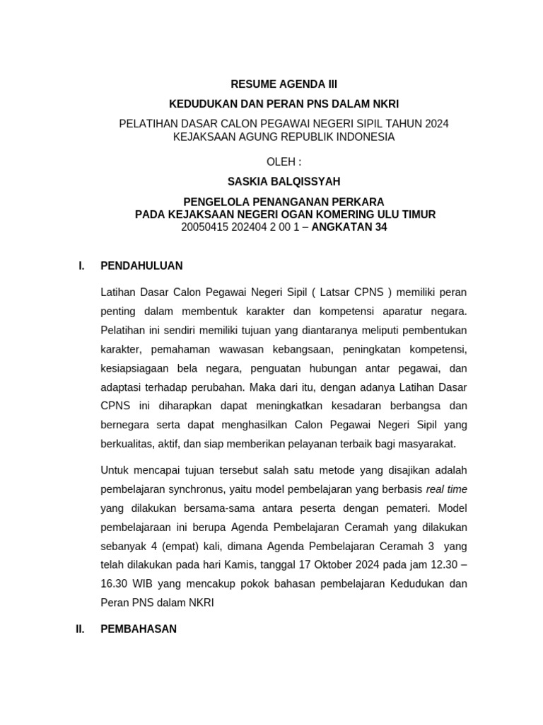 Peran PNS dan Smart ASN 2024 | PDF