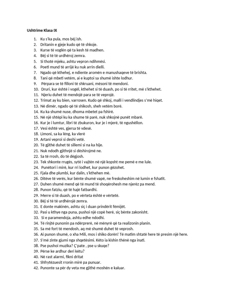 Ushtrime Rrethanoret | PDF