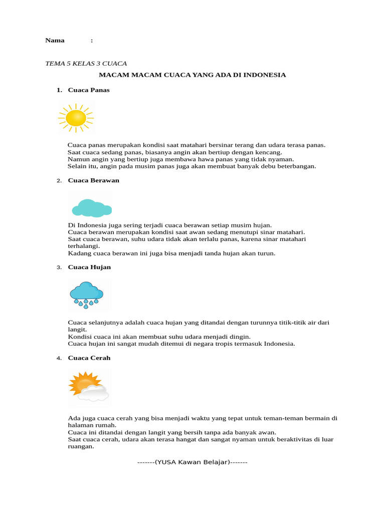 Kelas 3 Cuaca | PDF
