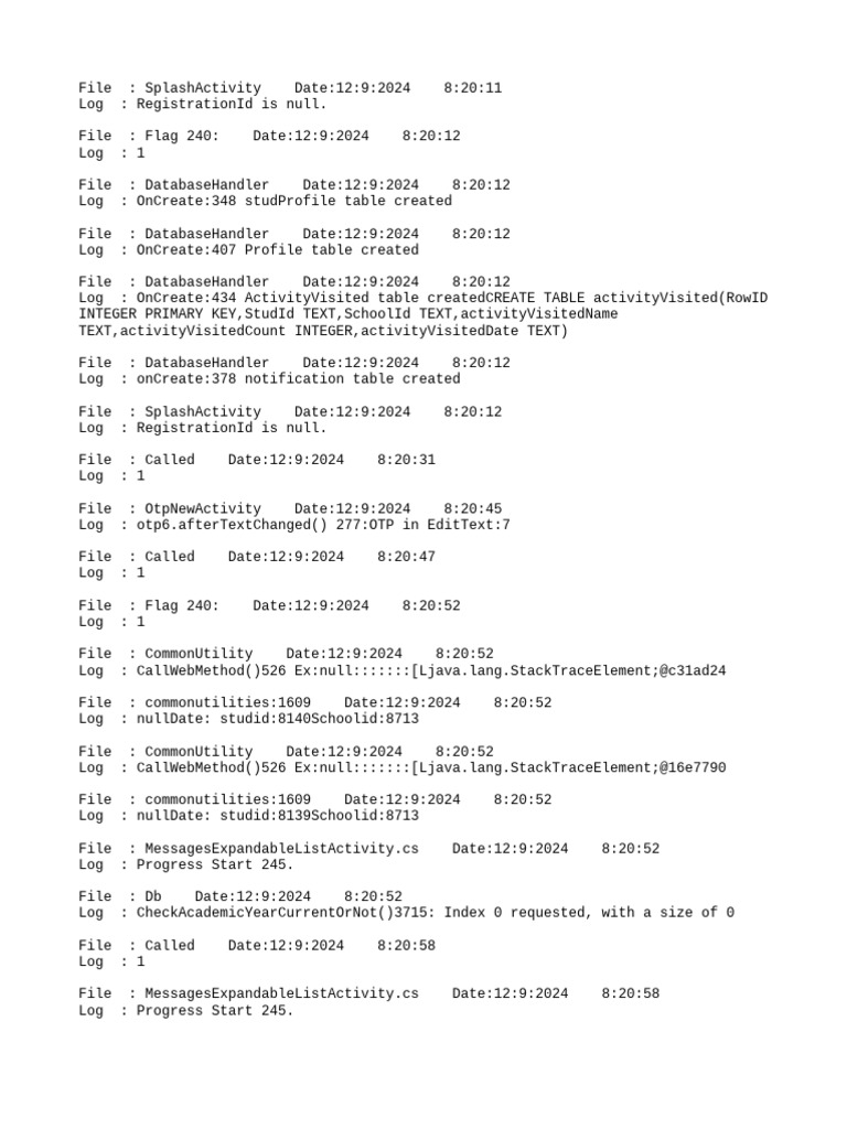 Log | PDF | Android (Operating System) | Software Engineering