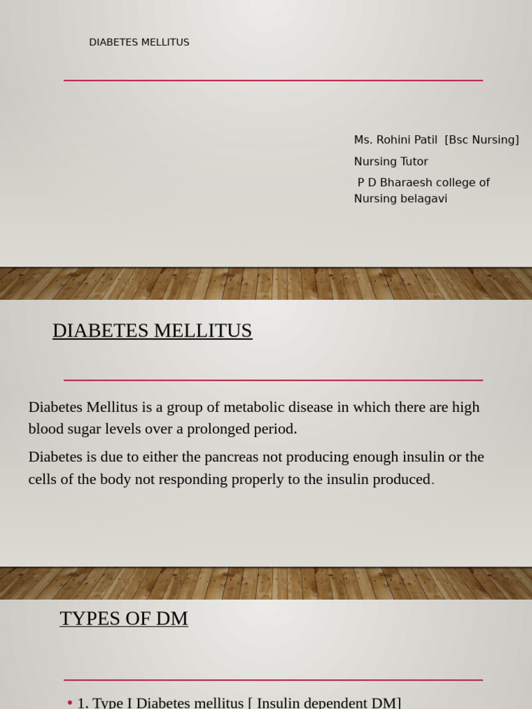 Diabetes Mellitus Management | PDF | Diabetes | Insulin