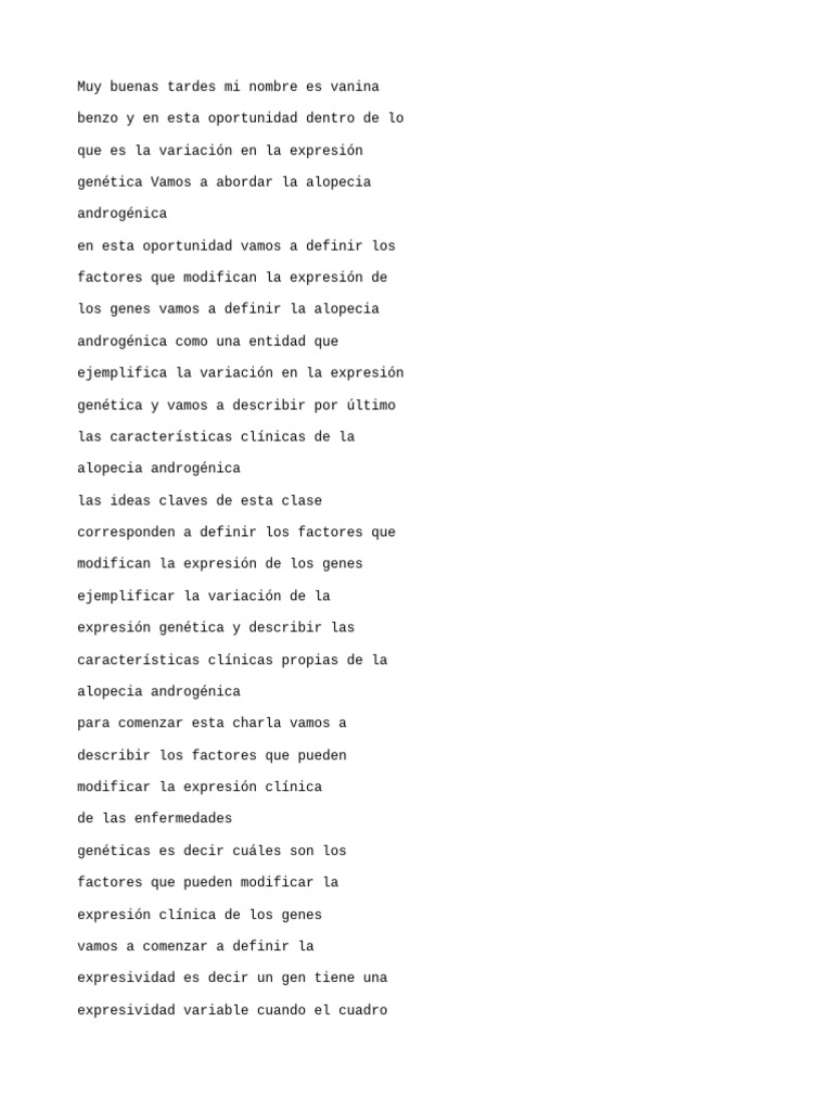 (Spanish (Auto-Generated) ) Alopecia Androgénica (DownSub - Com) | PDF ...