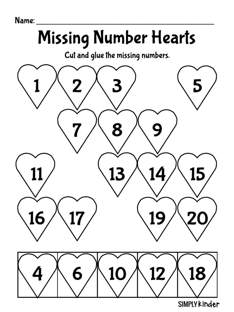 Valentine Missing Number Hearts | PDF