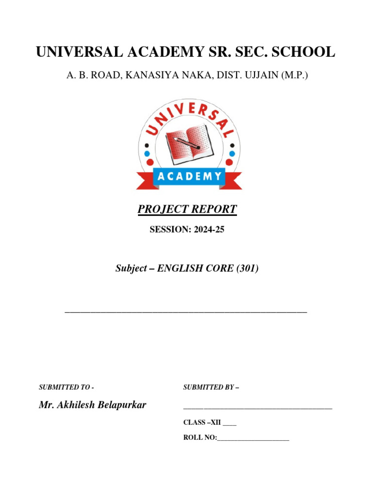 English Core Project Report 2024-25 | PDF