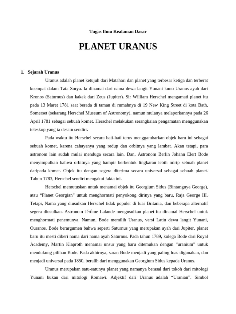 Uranus | PDF