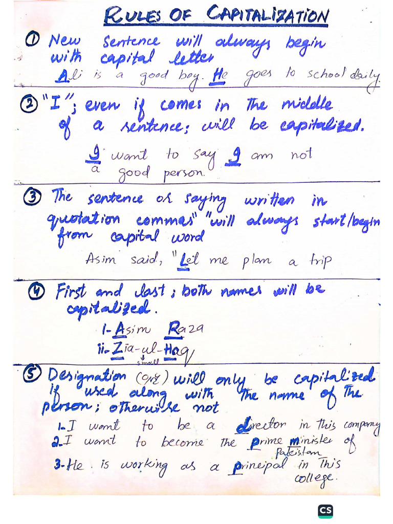 Rules of Capitalization | PDF