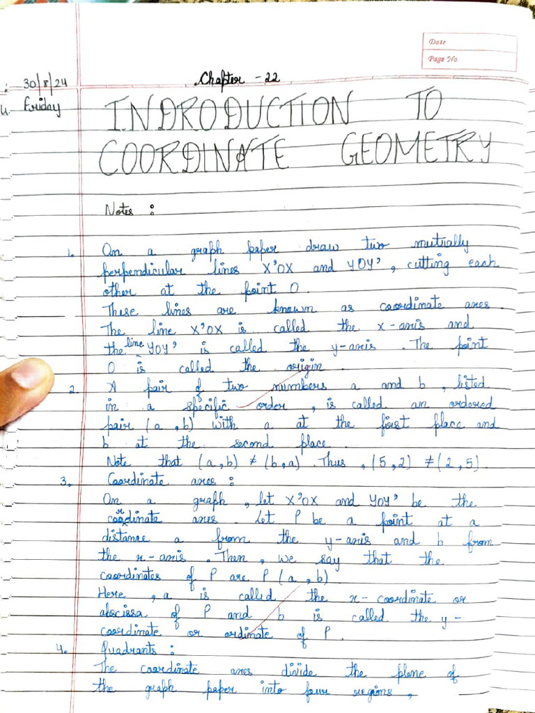 Ch -22 Introduction to Coordinate Geometry | PDF