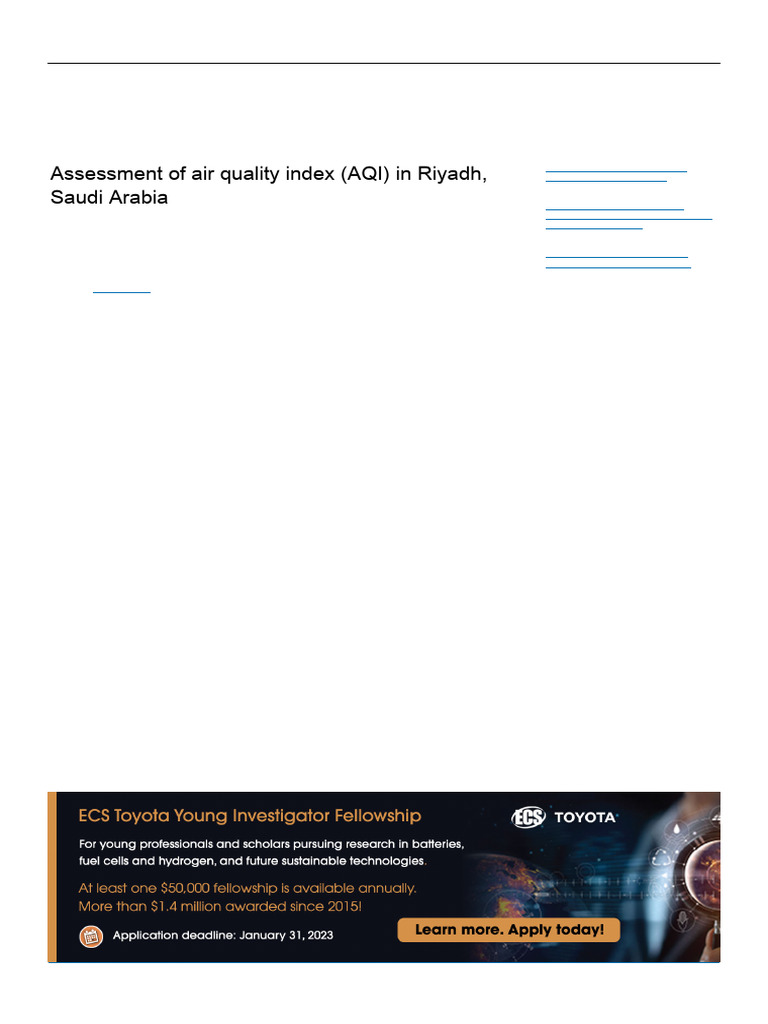Assessment of Air Quality Index AQI in Riyadh Saud | PDF | Air ...