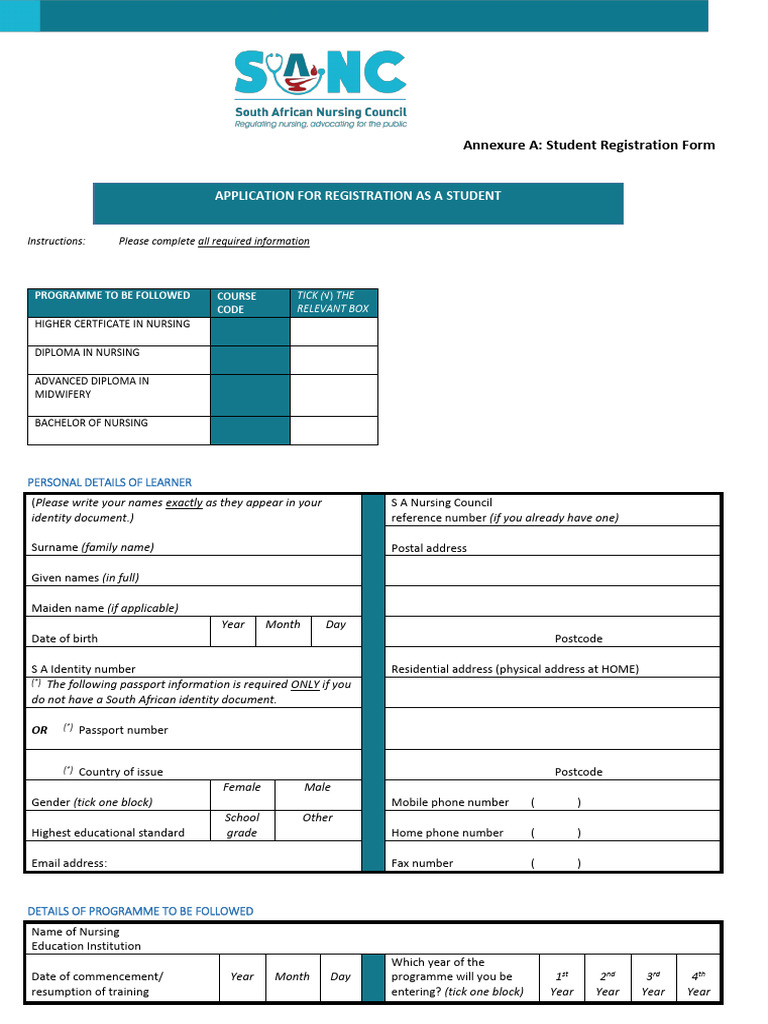 Annex a Student Application Form Mid | PDF