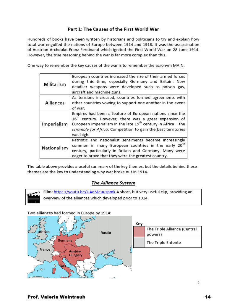 Short-Term Causes of WW1 Explained | PDF | Allies Of World War I | Balkans