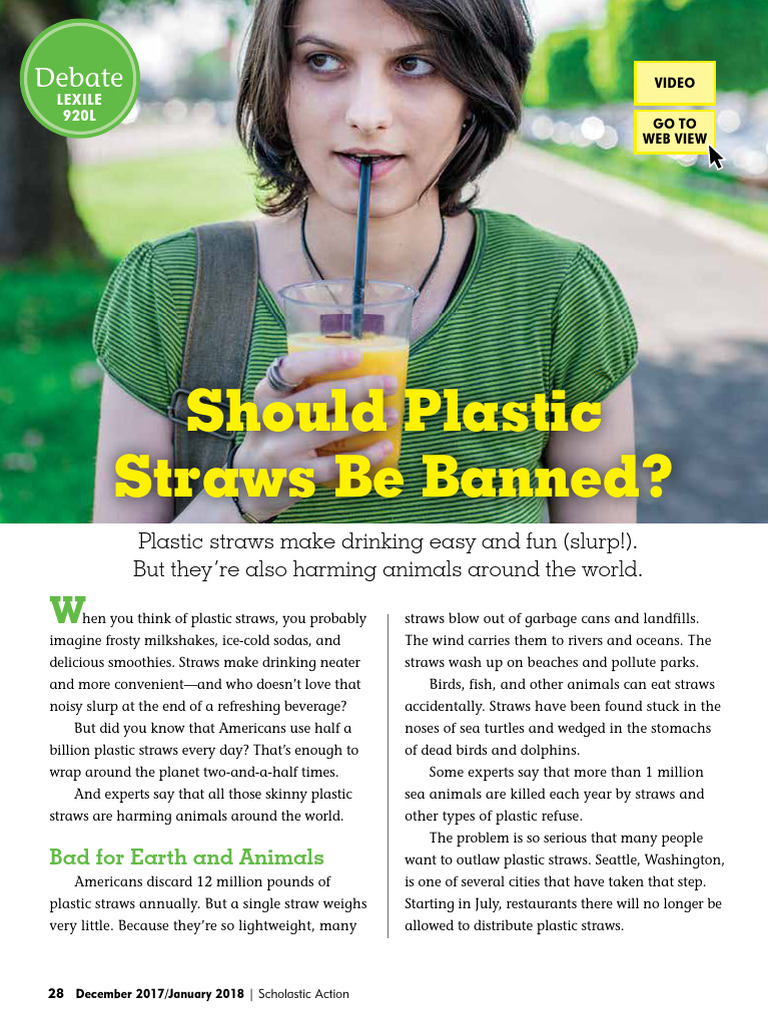 Should Plastic Straws Be Banned | PDF