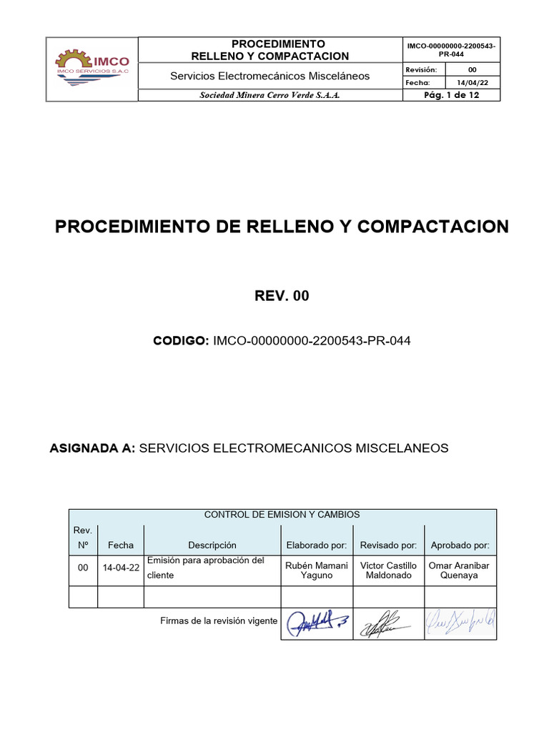 IMCO 00000000 2200543 PR 044 Relleno Compactación | PDF | Materiales naturales