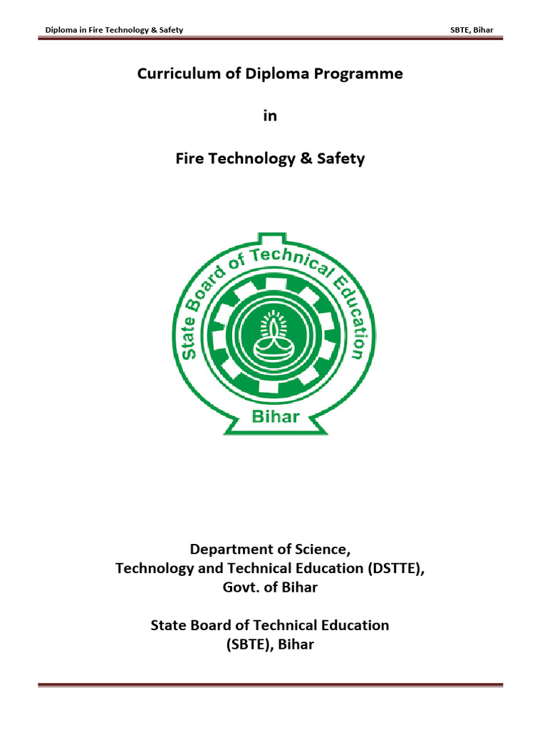 Diploma in Fire Technology Curriculum | PDF | Occupational Safety And ...
