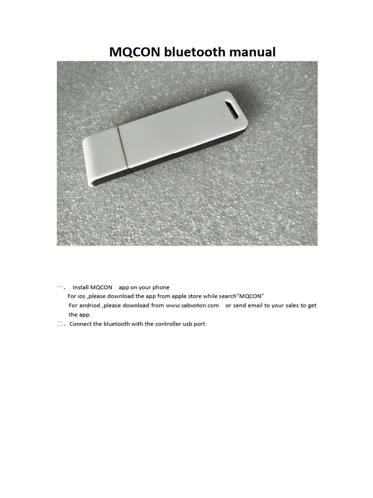 MQCON Bluetooth Setup Guide | PDF