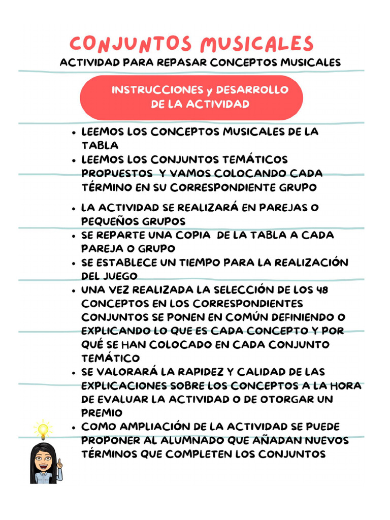Actividad Conjuntos Musicales | PDF