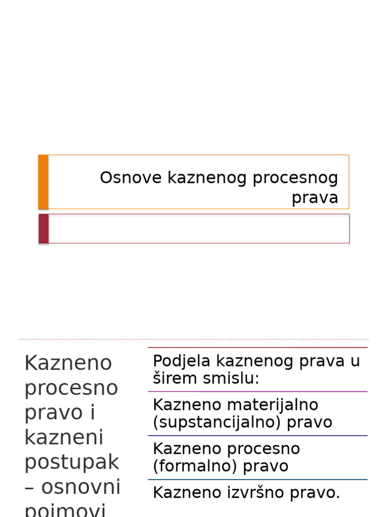 Osnove Kaznenog Procesnog Prava I | PDF