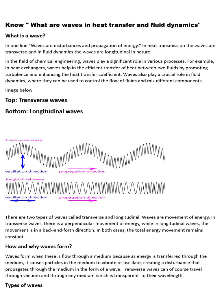 Heat Transfer: Transverse vs. Longitudinal Waves | PDF | Waves ...