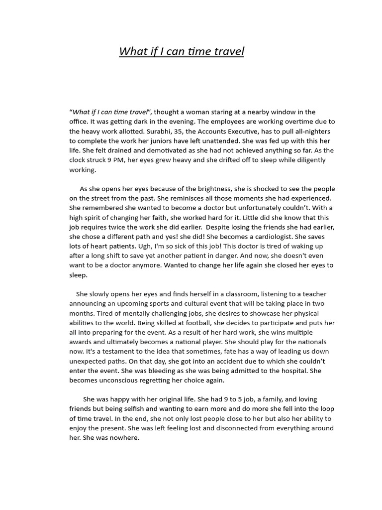 What If I Can Time Travel | PDF | Self-Improvement | Lifestyle