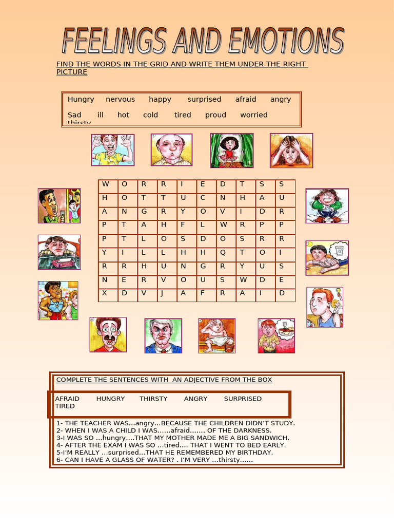 Feelings and Emotions Exercises | PDF