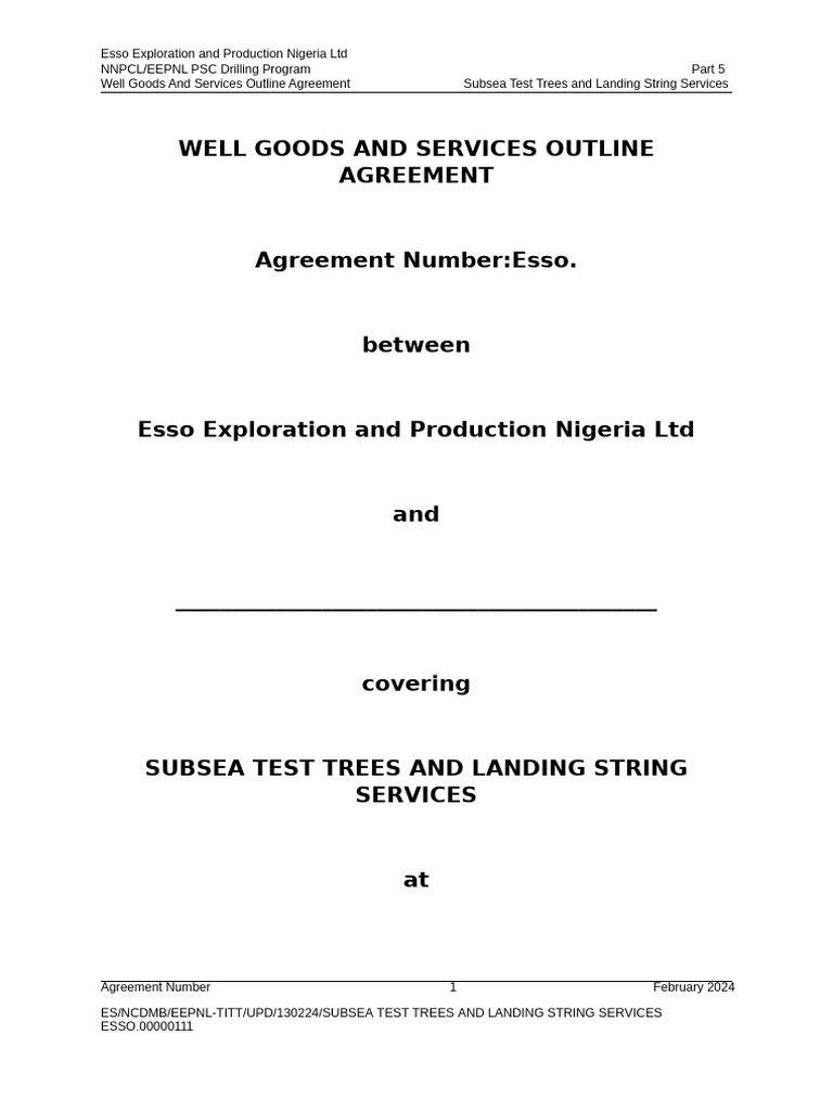 EEPNL Subsea Test Trees and Landing String Services - ITT Part 5 ...