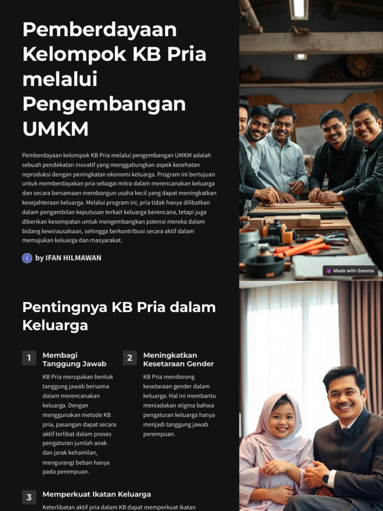 Pemberdayaan Kelompok KB Pria Melalui Pengembangan UMKM | PDF ...