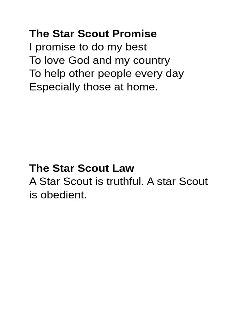 The Star Scout Promise | PDF | Wellness