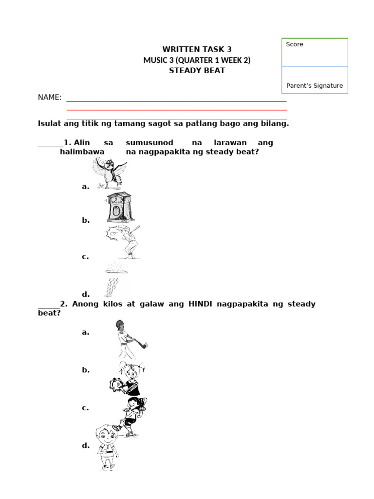 Music-Quiz Q1W2 | PDF