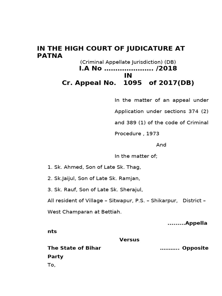 Interlocutory Application for Early Hearing | PDF | Appeal | Courts
