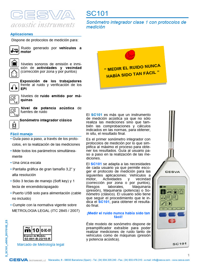 sc101 Es | PDF | ruido | Medición