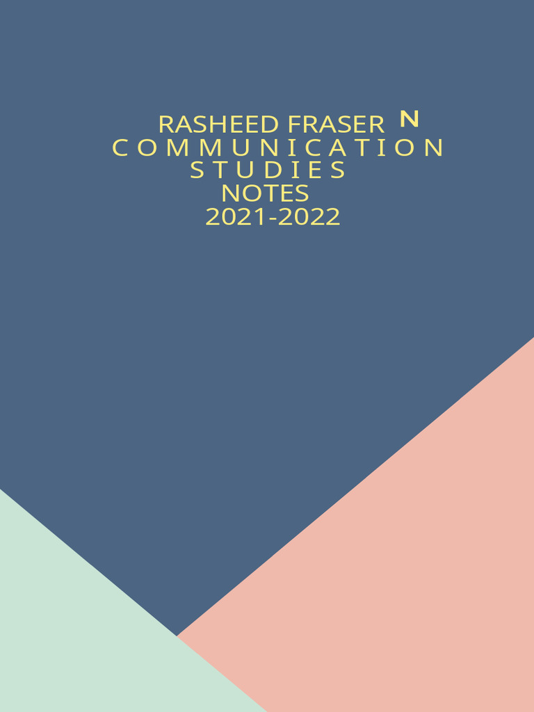 Communication Studies Overview 2021-2022 | PDF | Dialect | English Language