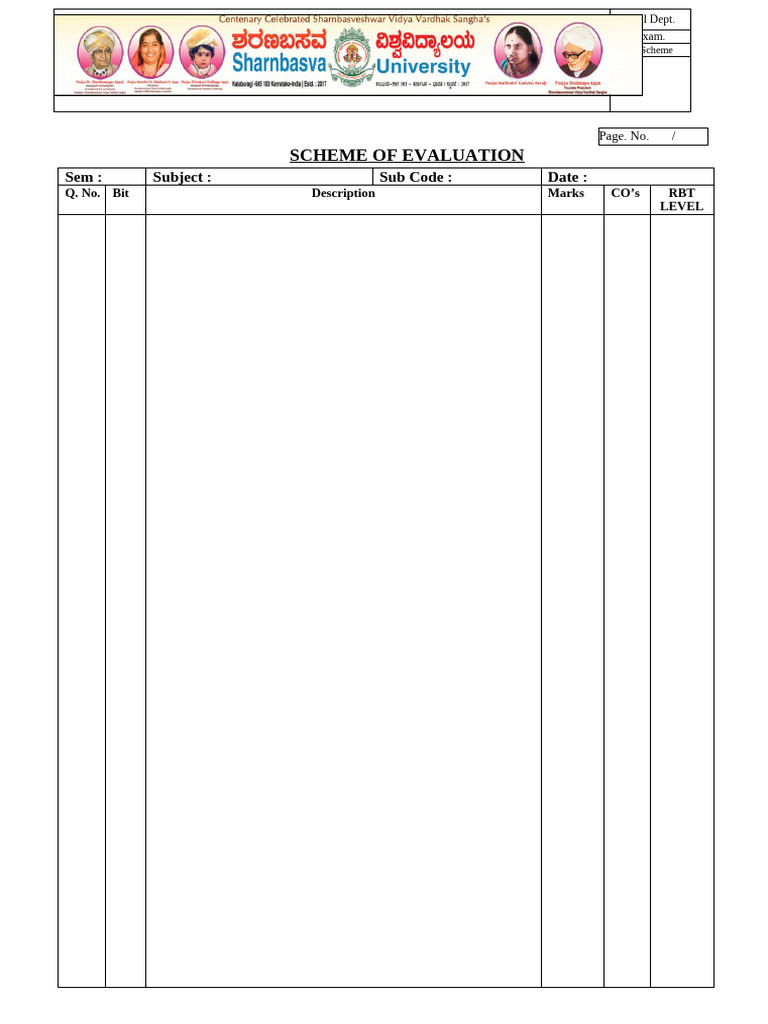 Civil Department Exam Evaluation Scheme | PDF
