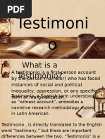 Testimonio | PDF | Testimony | Narrative