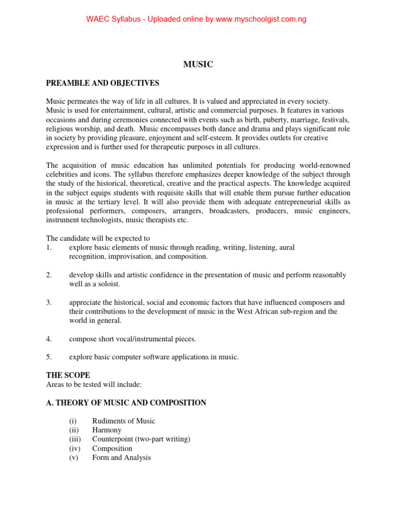 Music Syllabus | PDF | Chord (Music) | Musical Techniques Music Syllabus | PDF | Chord (Music) | Musical Techniques