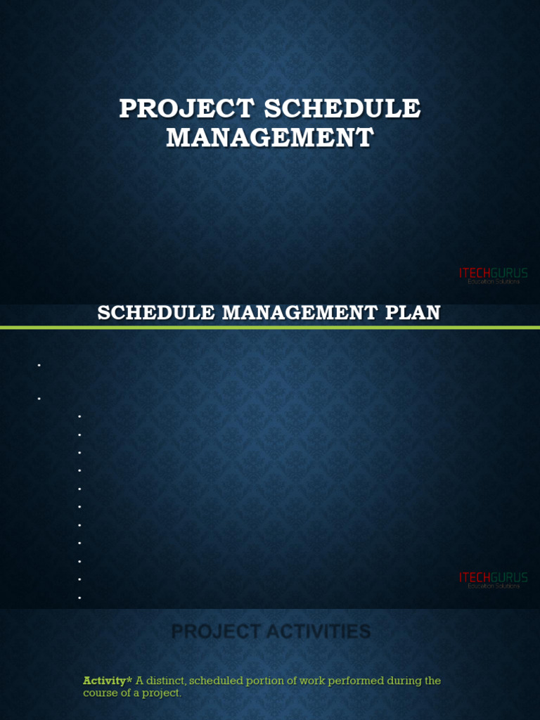 3. ITech Guru Schedule Management PMBOK 7 | PDF | Project Management | Applied Mathematics