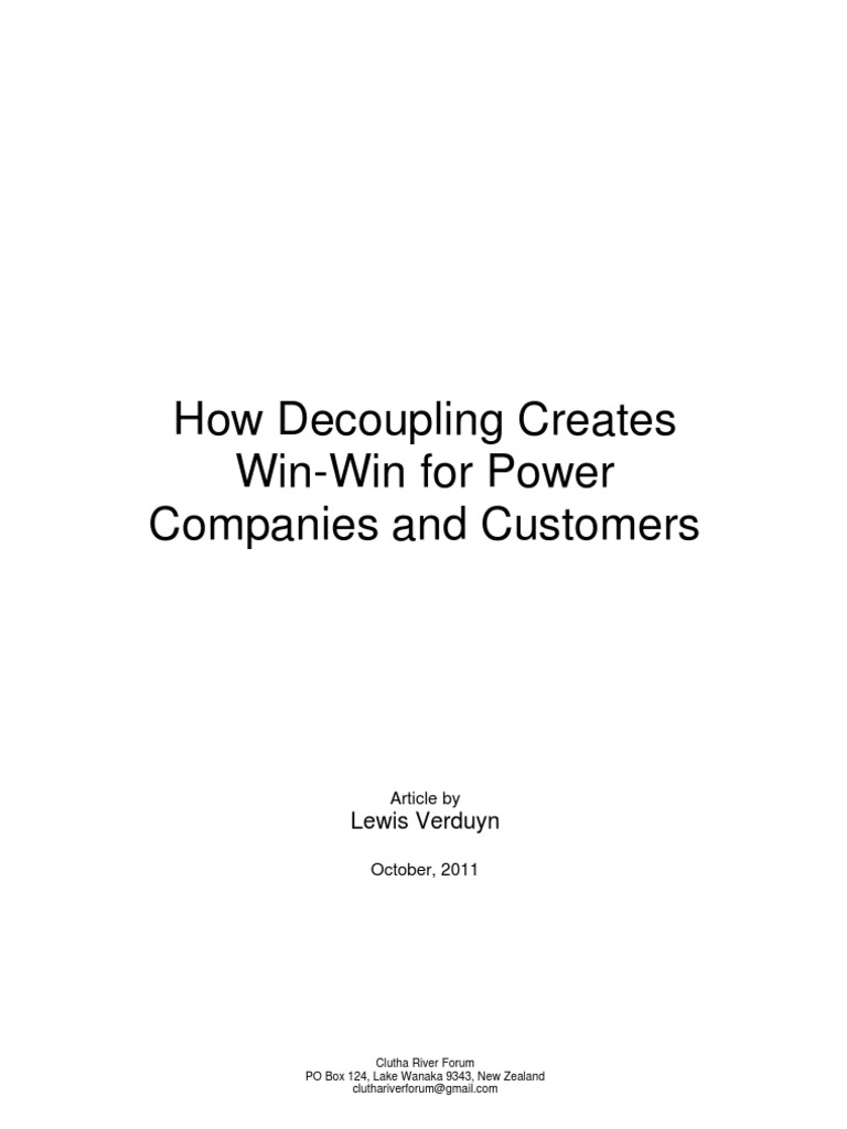 How Decoupling Creates Win-Win For Power Companies and Customers | PDF ...