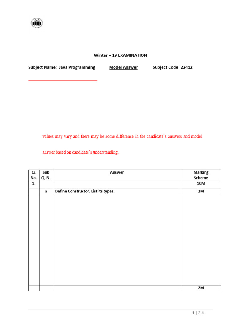 2019 Winter Model Answer Paper (Msbte Study Resources) | PDF | Array Data Structure ...