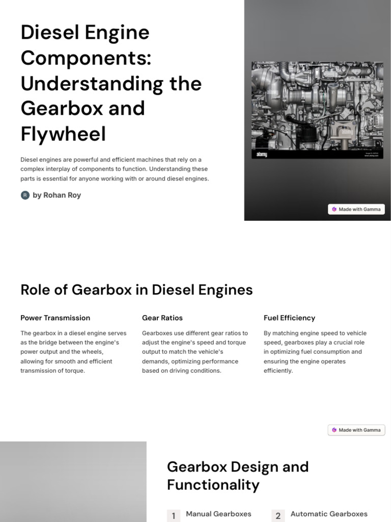 Diesel Engine Components Understanding The Gearbox and Flywheel | PDF ...