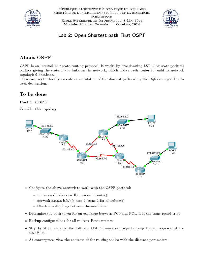 TP2 Ospf | PDF | Computers | Technology & Engineering