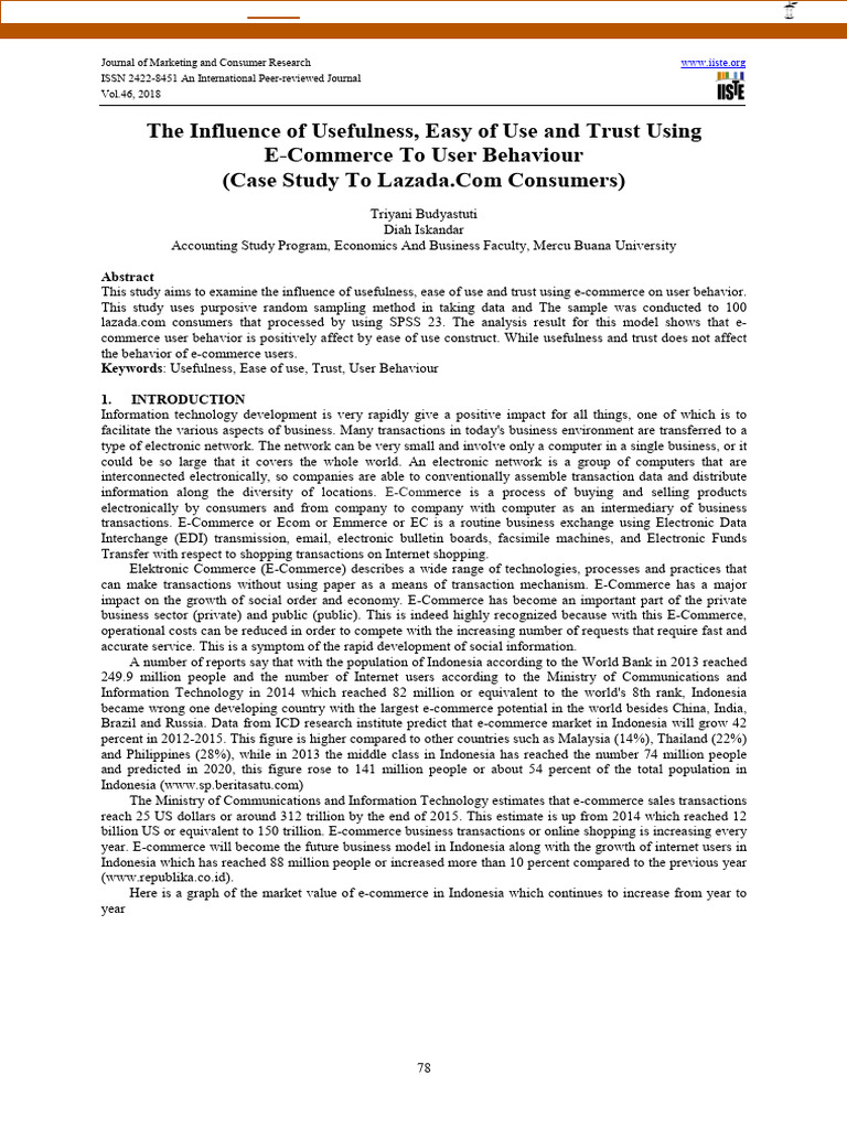 9 The Influence of Usefulness, Easy of Use and Trust Using%2525250AE ...