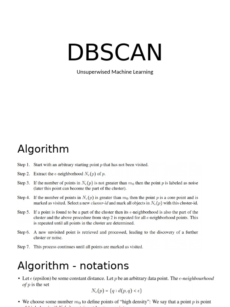 DBSCAN | PDF | Cluster Analysis | Algorithms DBSCAN | PDF | Cluster Analysis | Algorithms