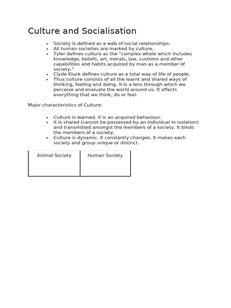 culture and socialization | PDF | Socialization | Behavioural Sciences