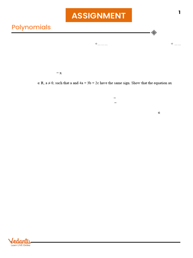 Polynomials Assignment Final | PDF | Polynomial | Zero Of A Function