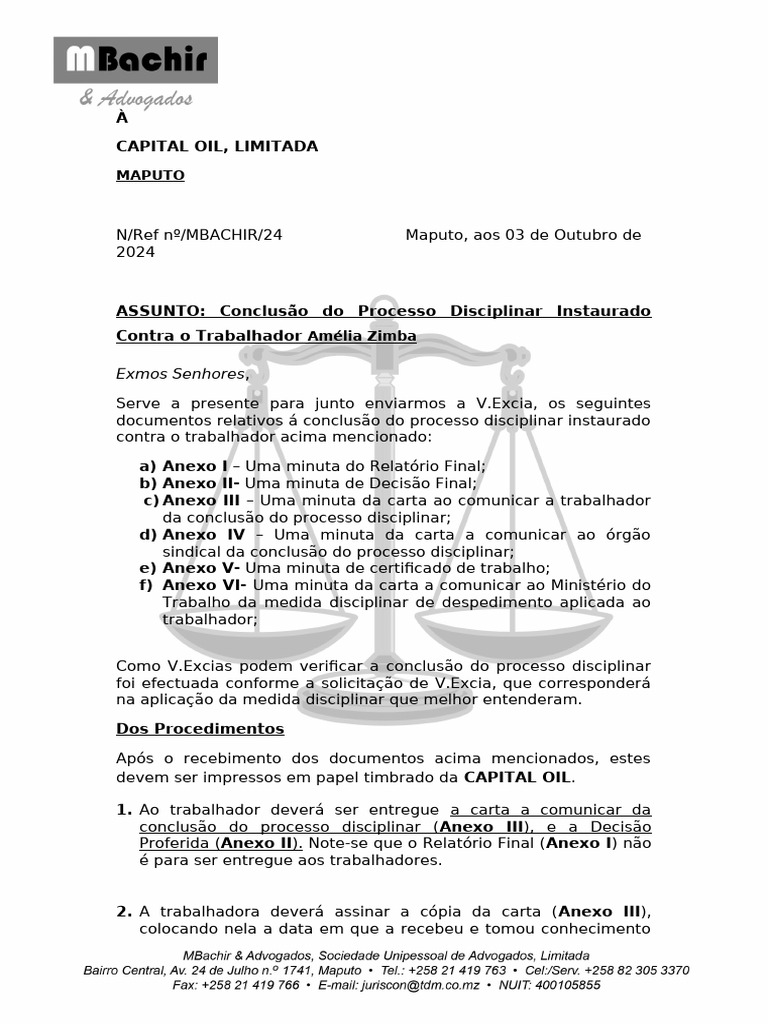 Carta De Procedimentos Amelia Zimba Pdf