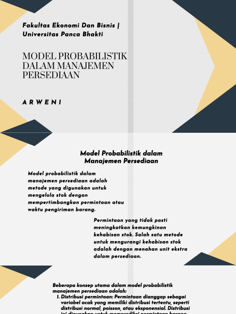 Model Probabilistik Dalam Manajemen Persediaan | PDF