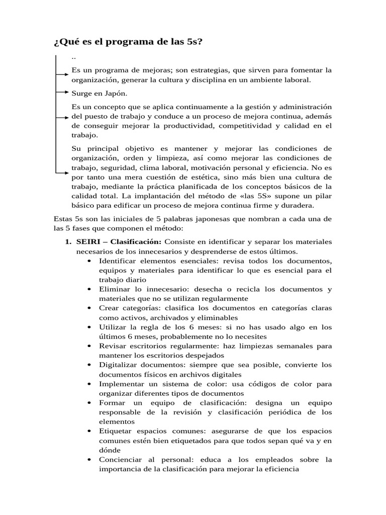 Programa de Las 5s | PDF