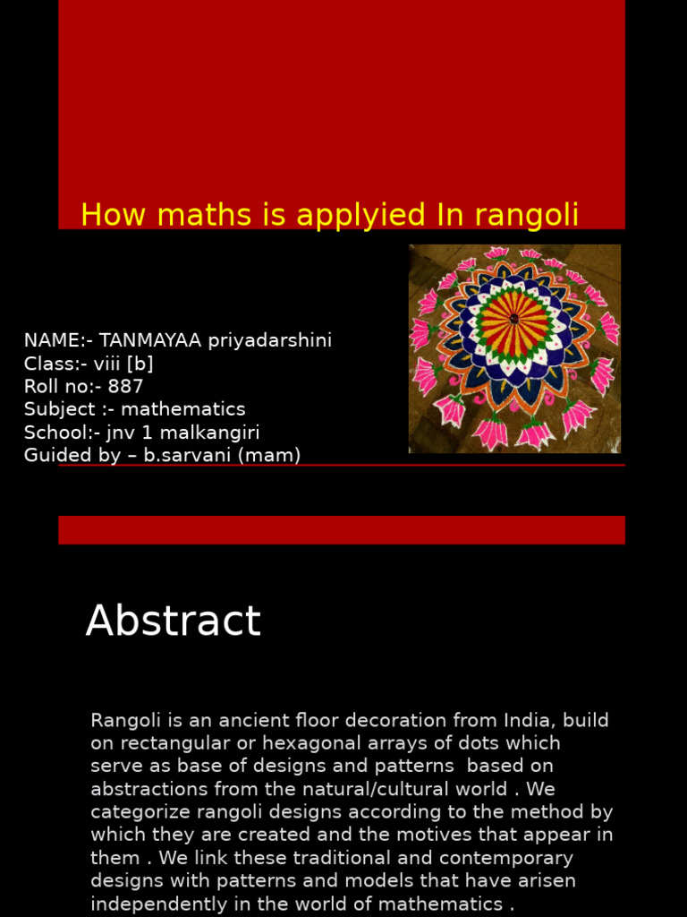 How Maths Is Apply in Rangoli | PDF | Fractal | Pattern